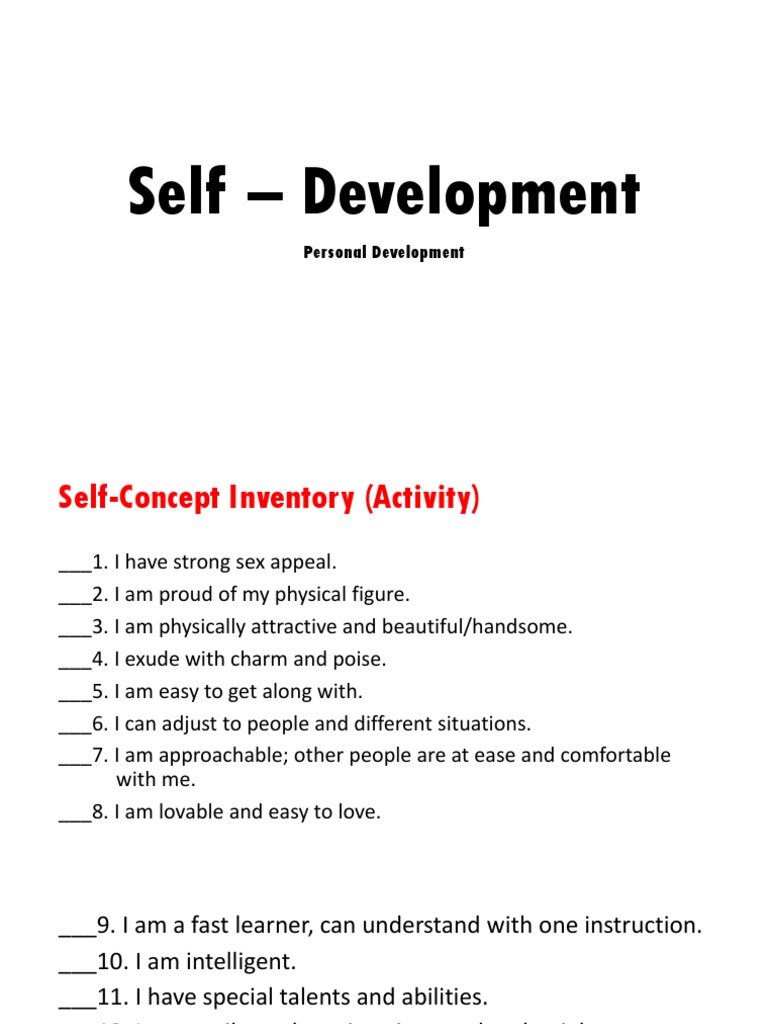 Self - Development | PDF | Self | Self Concept
