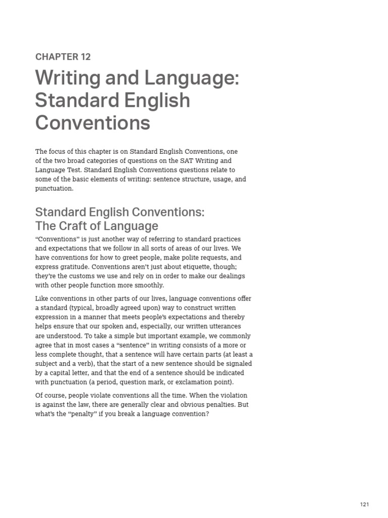 Understanding SAT English Conventions | PDF | Punctuation | Grammatical ...