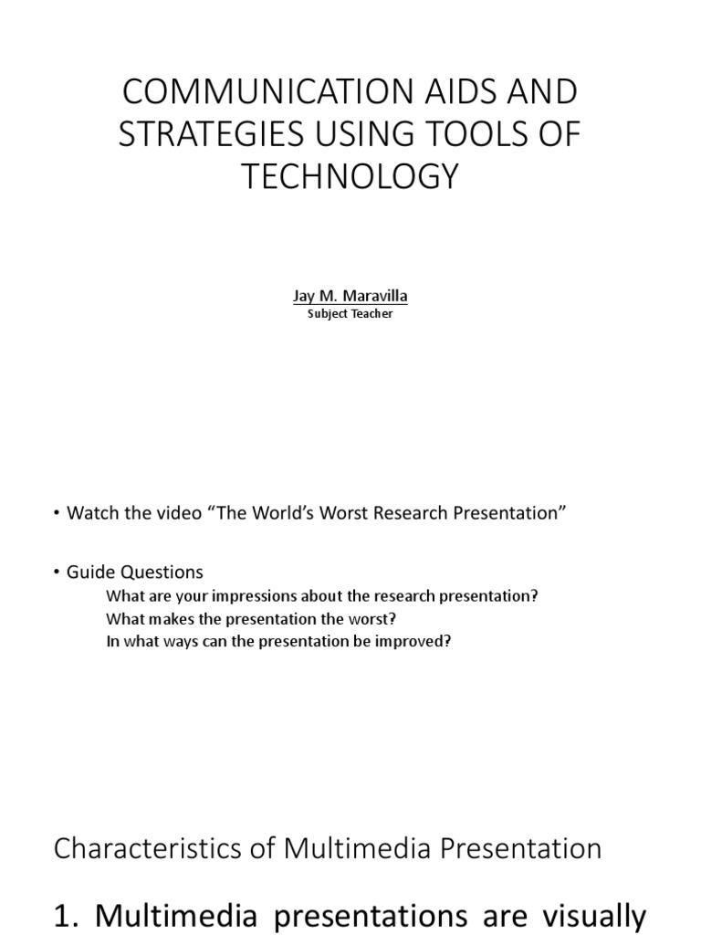 Communication Aids and Strategies Using Tools of Technology | PDF ...