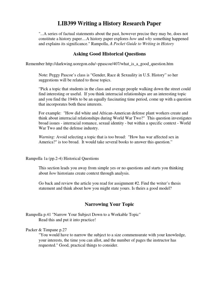 Writing a History Research Paper Guide | PDF | Essays | Thesis