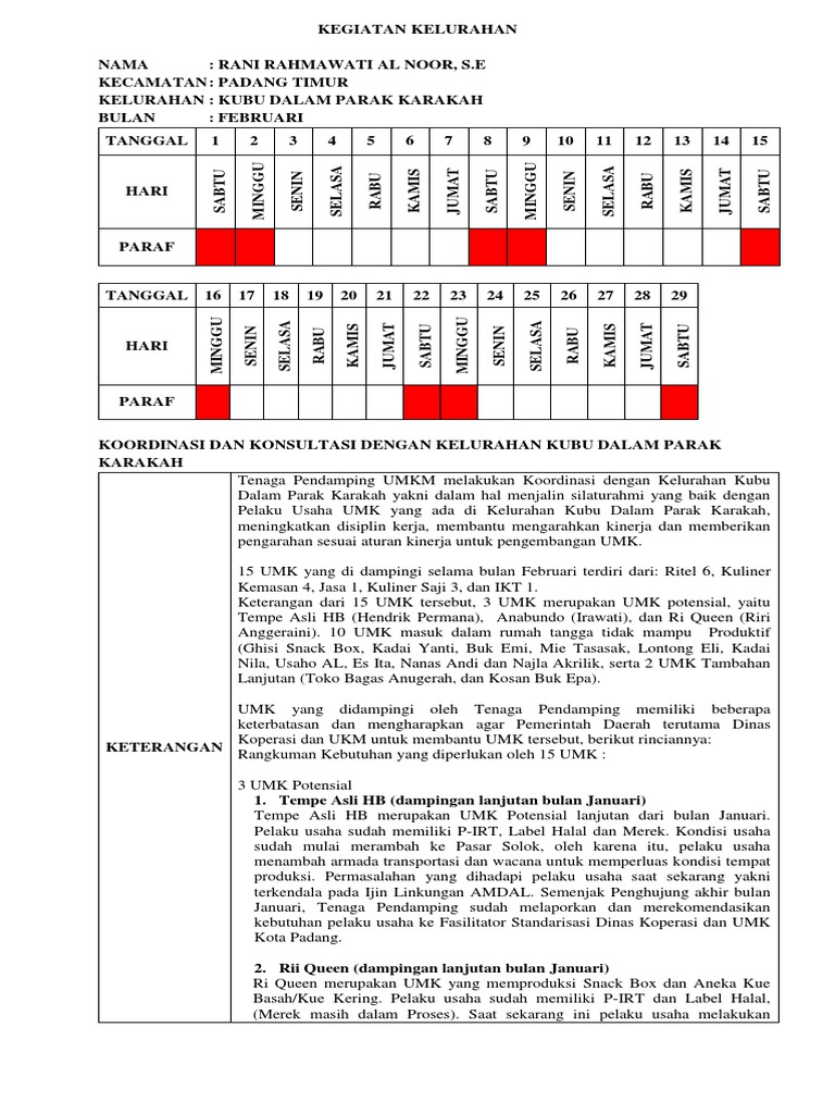 Contoh FORMAT 2020 Hardcopy Laporan | PDF