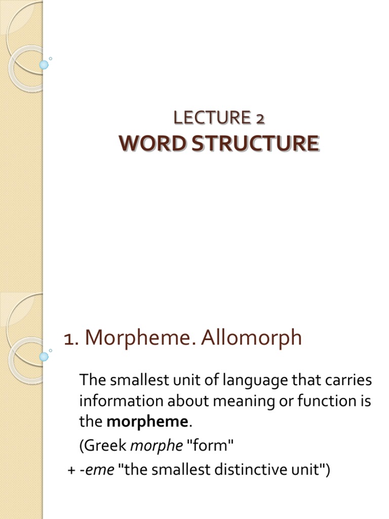 Unit 2 | PDF | Word | Linguistic Typology