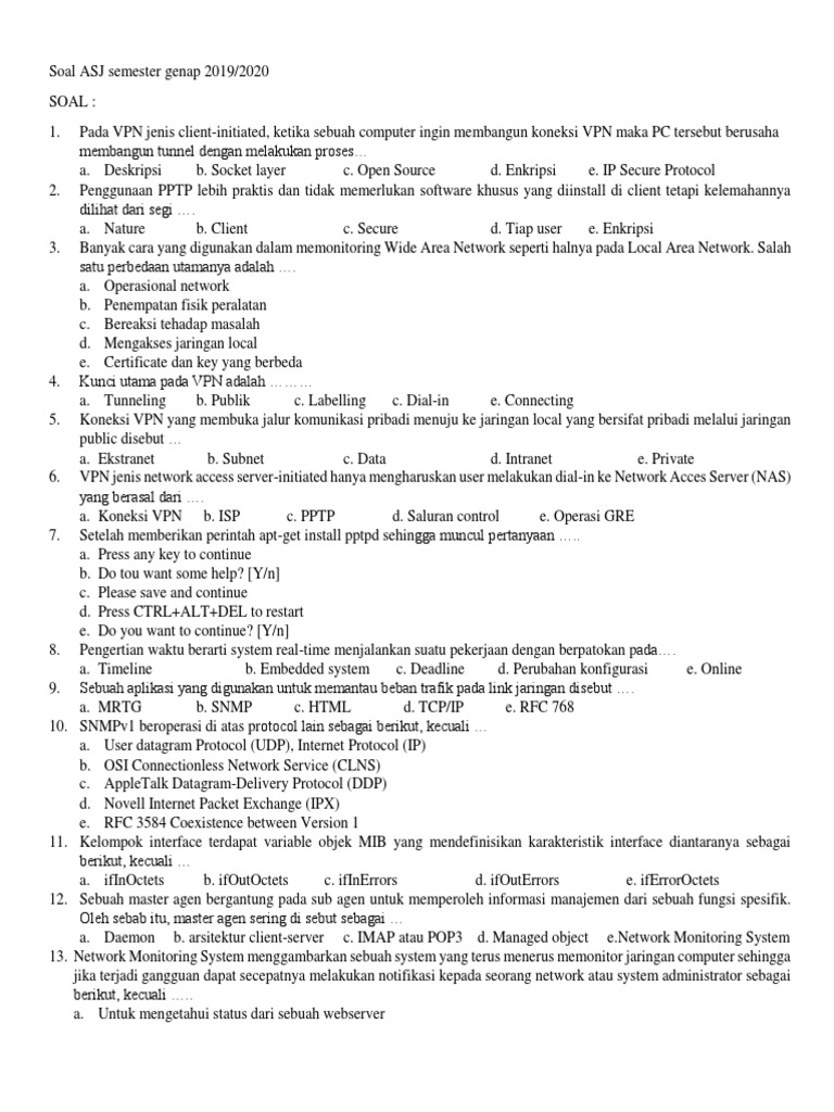 Soal ASJ Semester Genap 2019-2020 | PDF