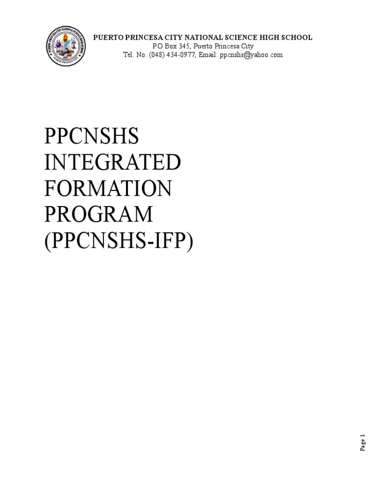 PPCNSHS Ifp | PDF | Value (Ethics) | Curriculum