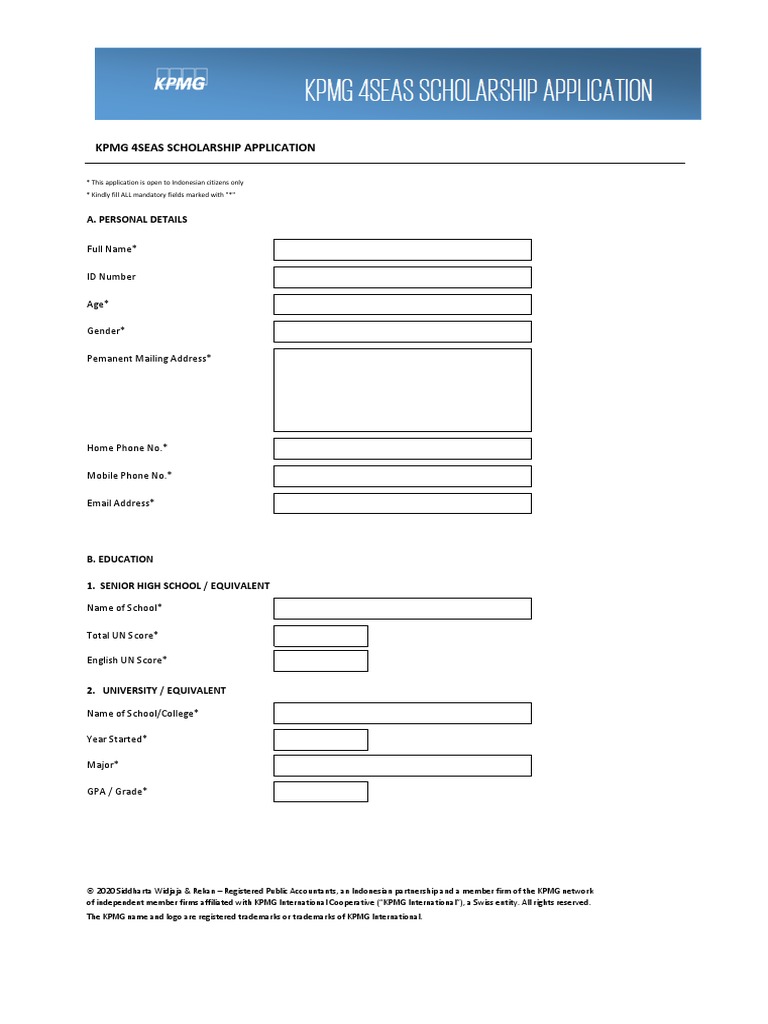 Id-Kpmg - 4seas-2020-Application-Form PDF | PDF | Social Institutions ...