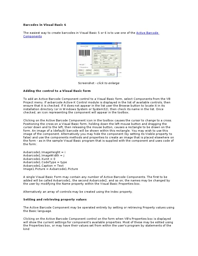 Barcodes in Visual Basic 6 | Download Free PDF | Button (Computing) | Icon (Computing)
