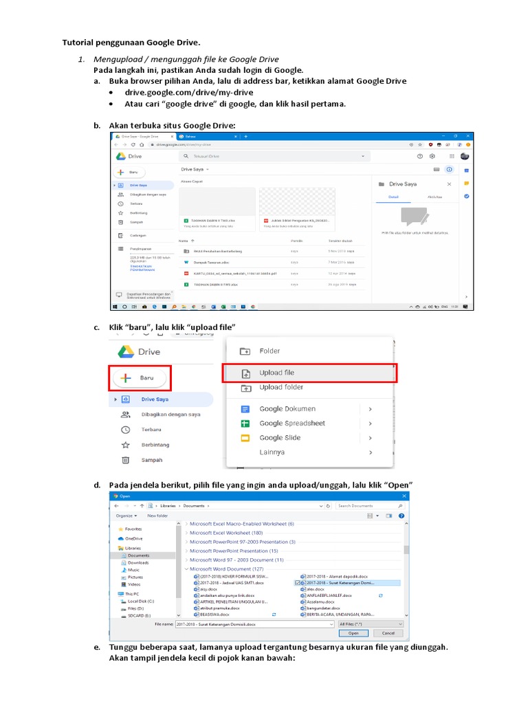 Tutorial Penggunaan Google Drive | PDF