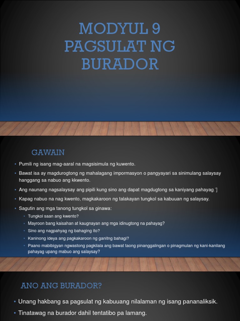 Modyul 9 Pagsulat NG Burador | PDF