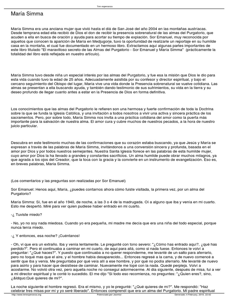 Maria Simma | PDF | Purgatorio | María, madre de Jesús