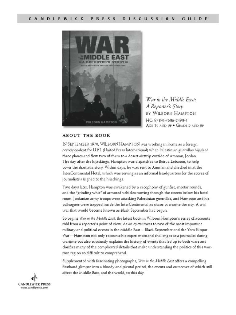 War in The Middle East Discussion Guide | PDF | Palestine Liberation ...