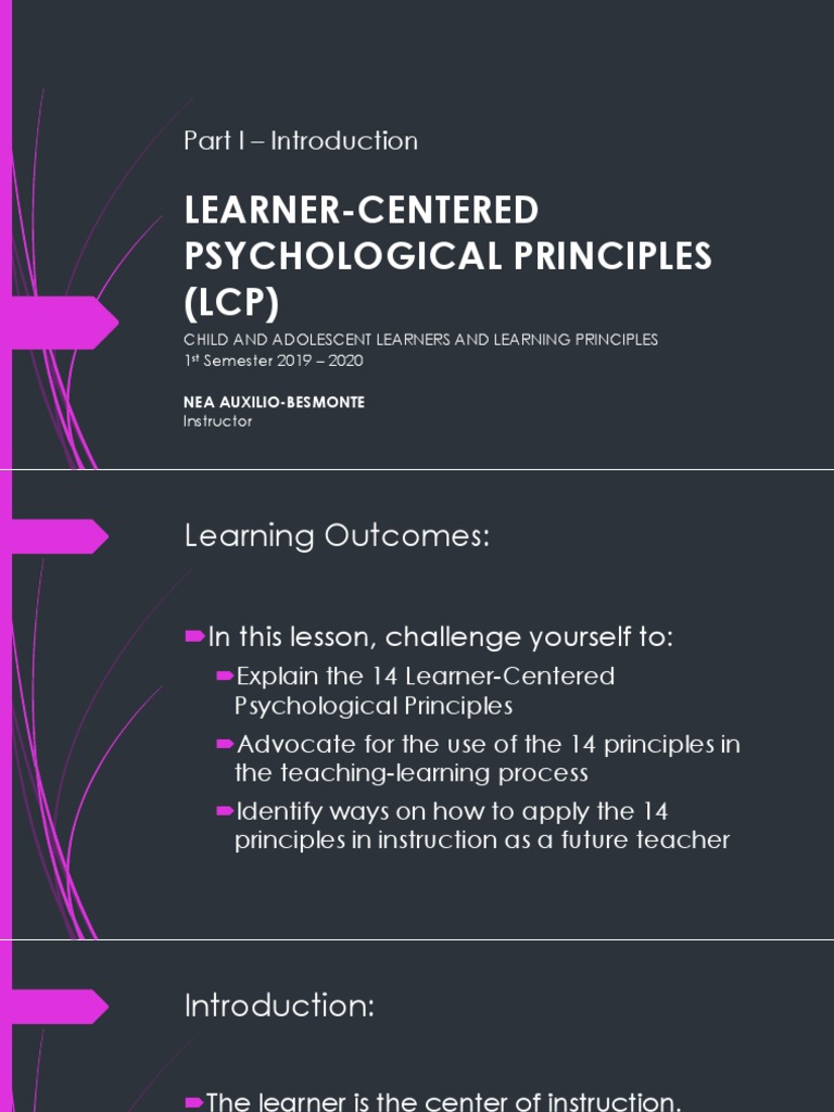 PROF-ED-1-LECTURE-1-LEARNER-CENTERED-PRINCIPLES | Metacognition ...