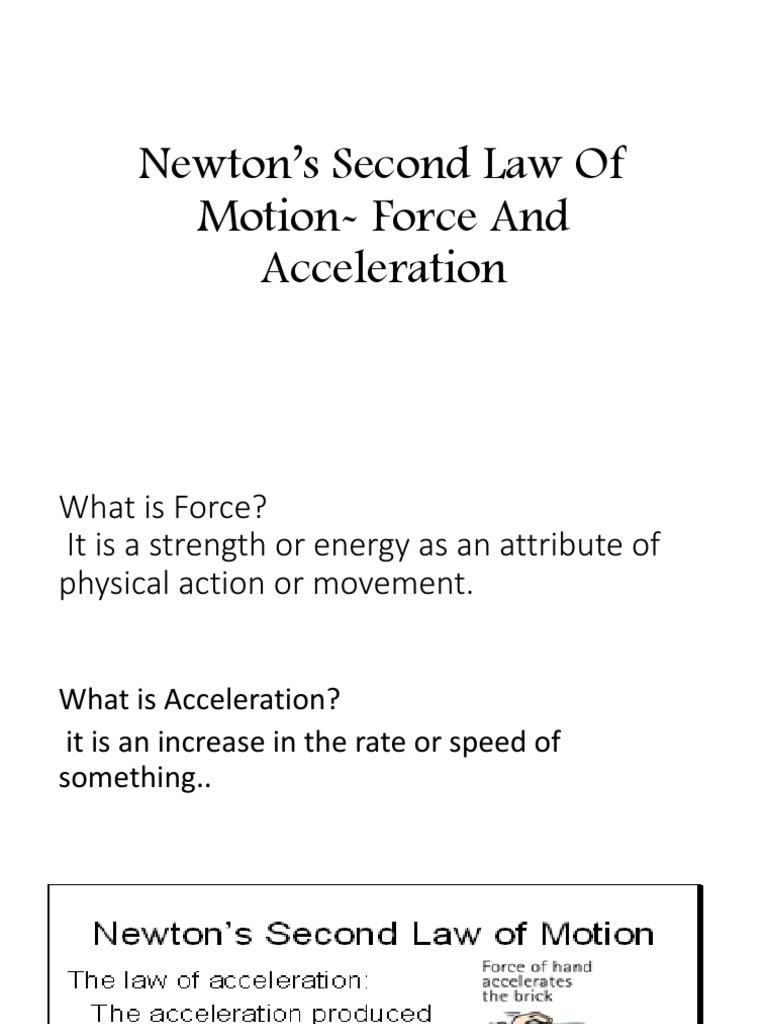 Newton's Second Law: Force & Acceleration | PDF | Weight | Force