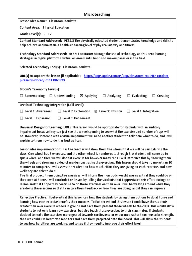 Microteaching Lesson Idea | PDF | Applied Psychology | Education Theory