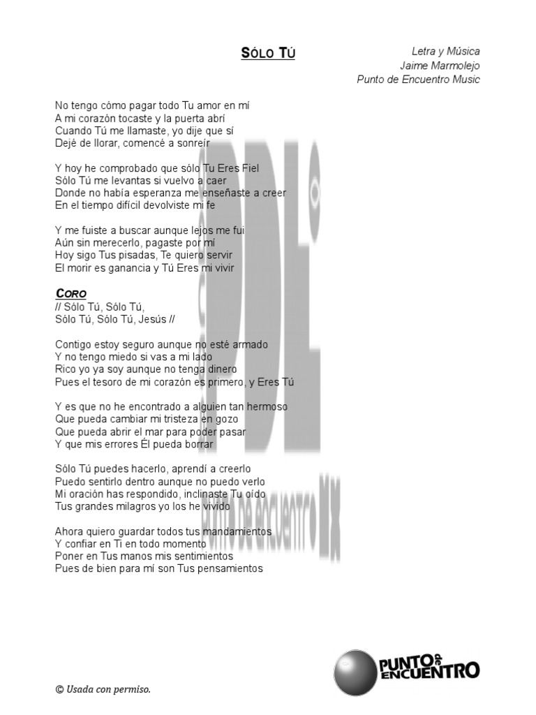 Solo Tu Edicion Especial Letra