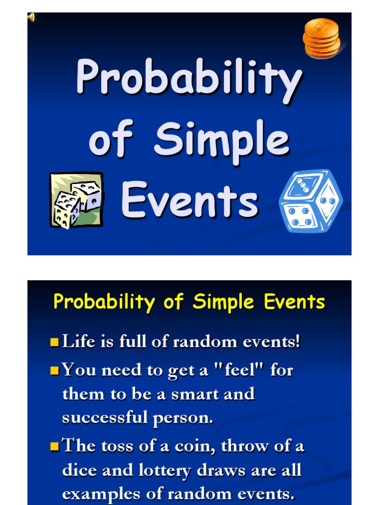 01 - 1probability of Simple Events | PDF | Randomness | Probability