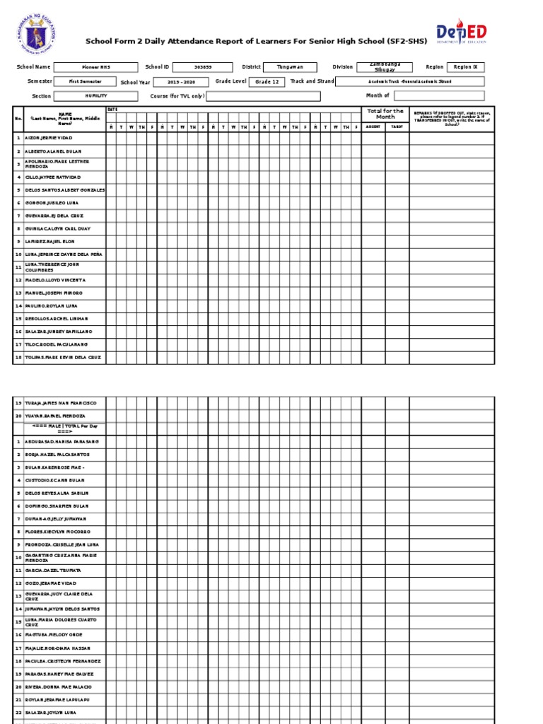 School Form 2 (SF 2) | PDF