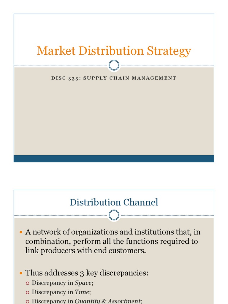 Market Distribution Strategy | PDF | Retail | Warehouse