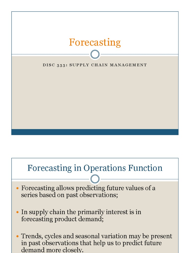 Forecasting | PDF | Forecasting | Linear Trend Estimation