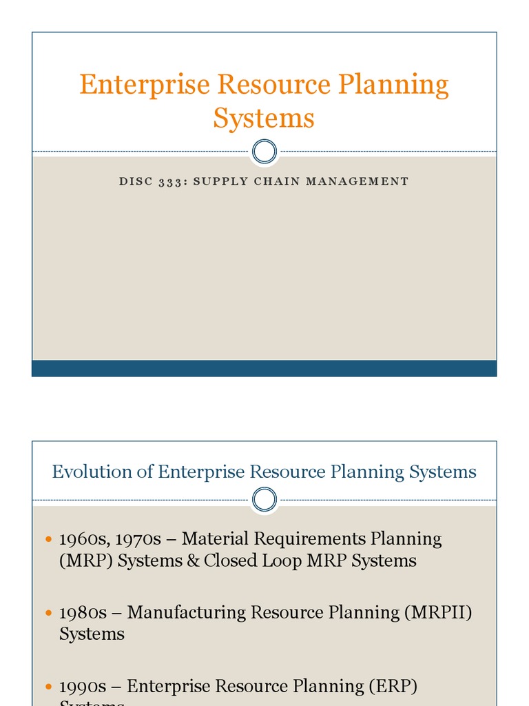 Enterprise Resource Planning Systems | PDF | Enterprise Resource ...