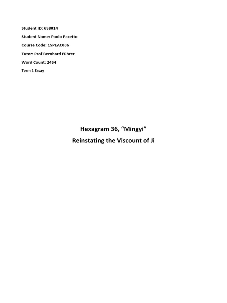 Hexagram 36 PDF | PDF | Chinese Philosophy | Chinese Literature