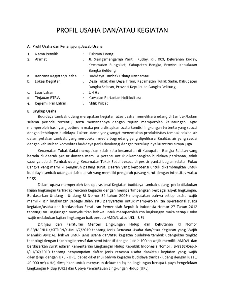 Profil Usaha | PDF