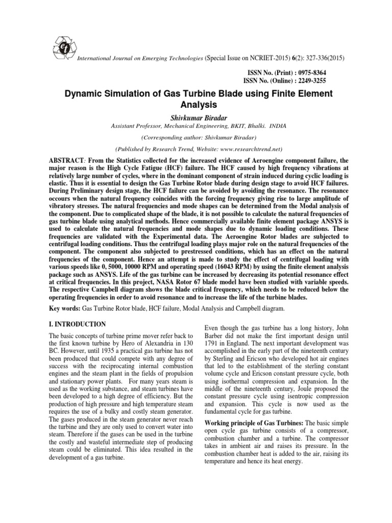 Dynamic Analysis of Gas Turbine Engine | PDF | Gas Turbine | Turbine