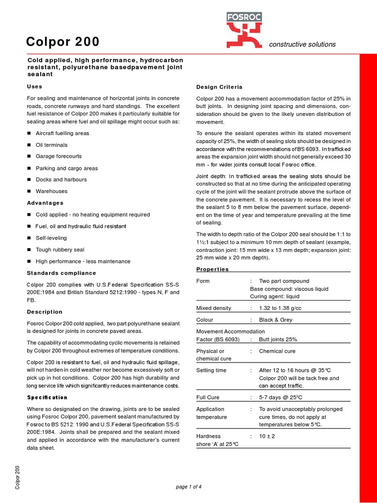Colpor® 200 | PDF | Road Surface | Concrete