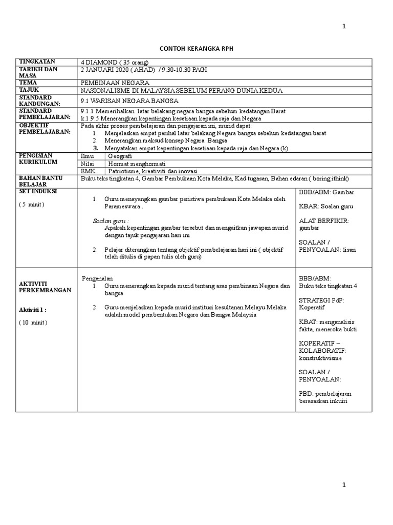 Contoh RPH 3 | PDF