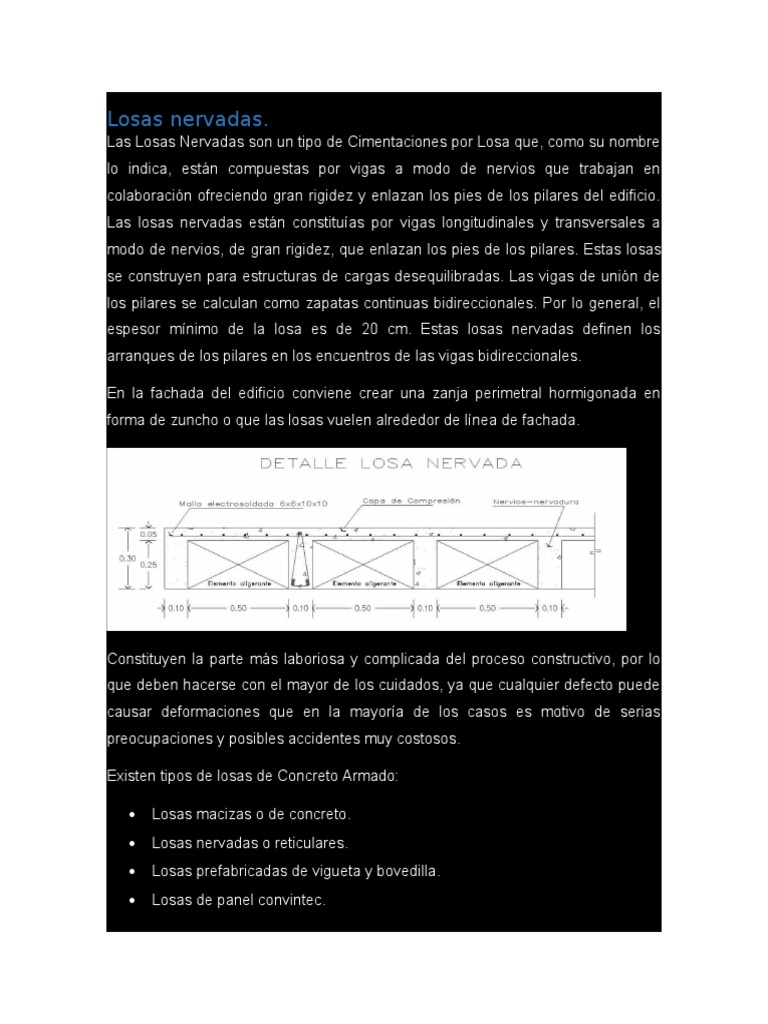 Losas Nervadas | PDF | Ladrillo | Hormigón