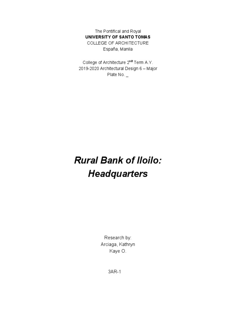 Rural Bank of Iloilo - Headquarters - Initial Research | PDF ...