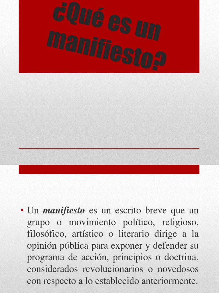 Qué Es Un Manifiesto | PDF