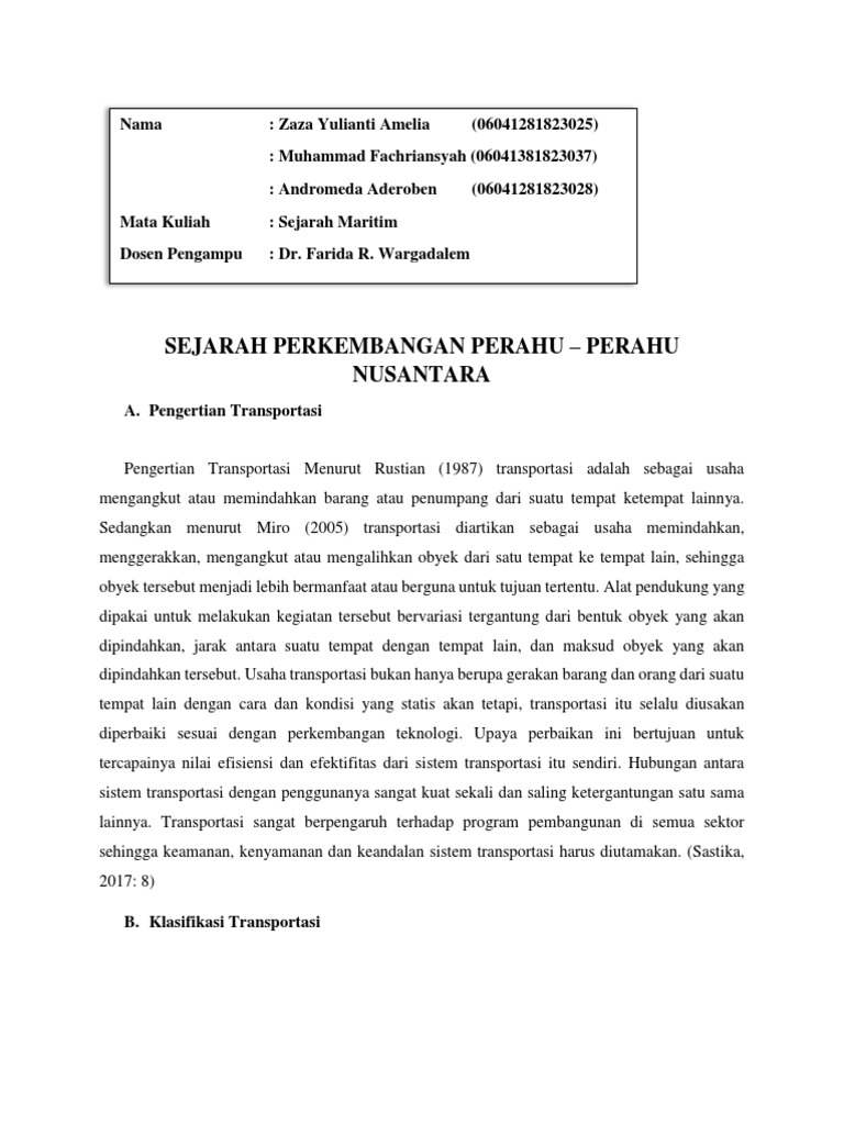 Sejarah dan Jenis Perahu Tradisional | PDF | Perjalanan