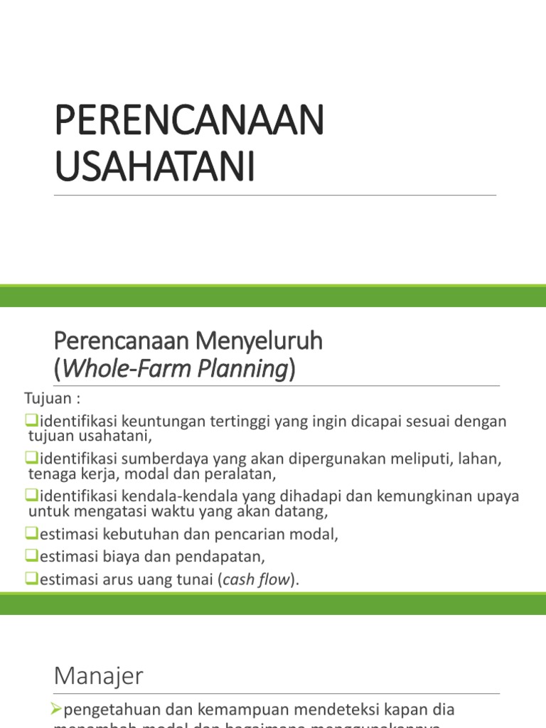 Perencanaan Usahatani | PDF