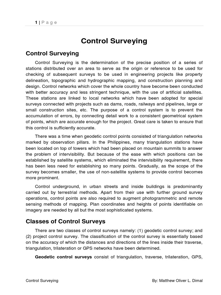 Introduction To Control Surveying PDF | PDF | Surveying | Geodesy