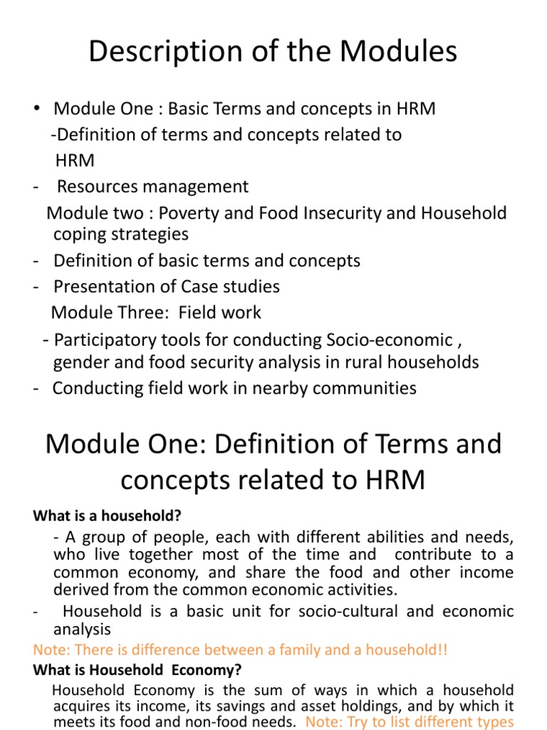 Household Resource Management Overview | PDF | Food Security | Resource