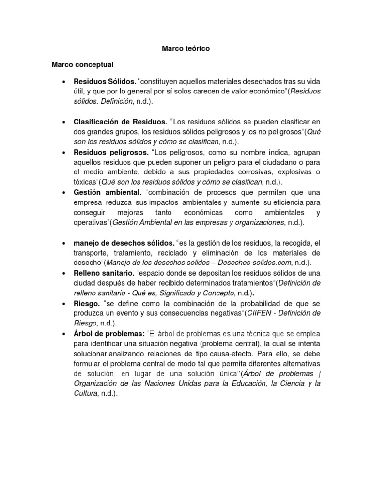 Marco Teórico 4 | PDF | Gestión de residuos | Residuos