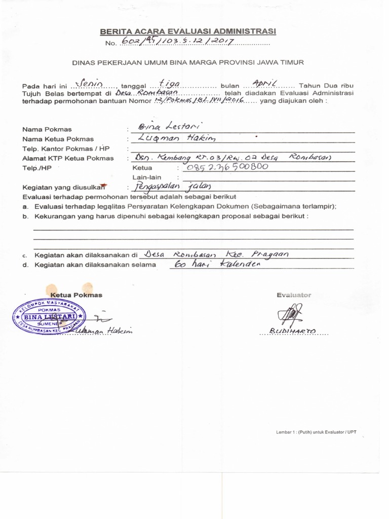 Contoh Pokmas | PDF