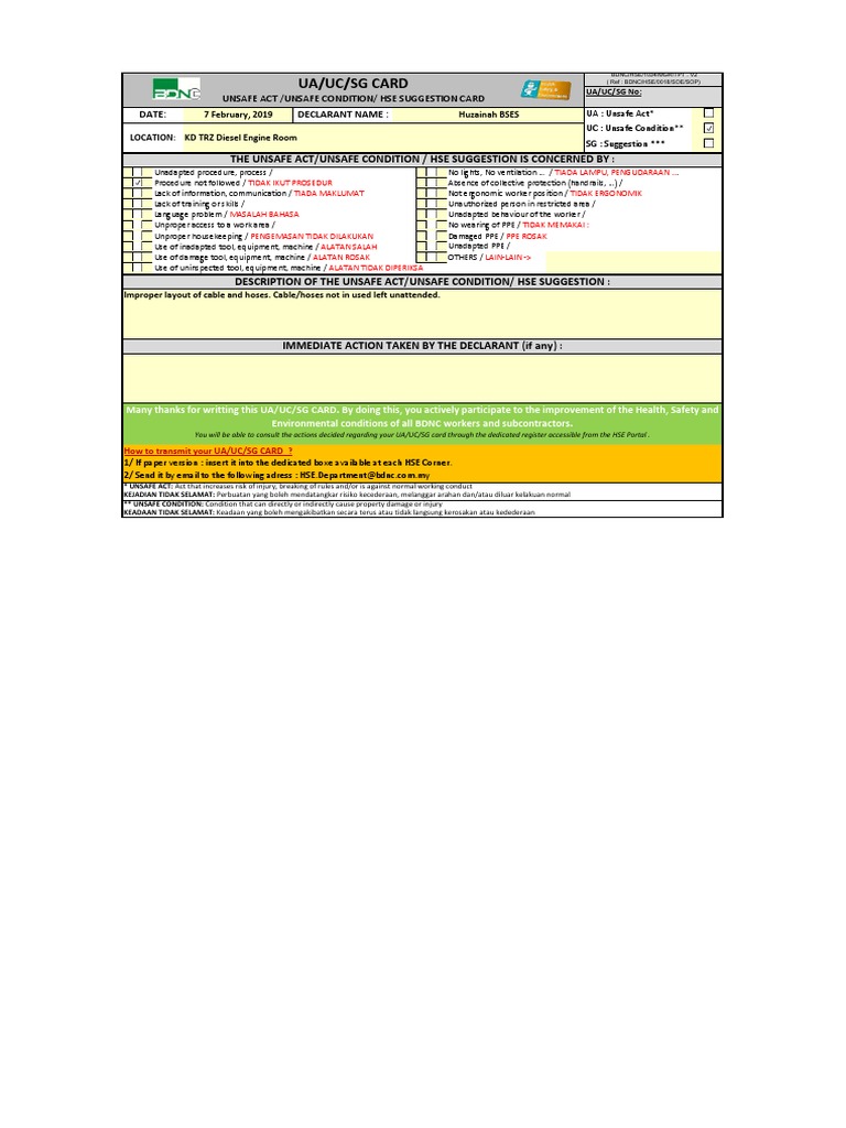 Bses BDNC Ucua 4 PDF | PDF | Occupational Safety And Health | Safety