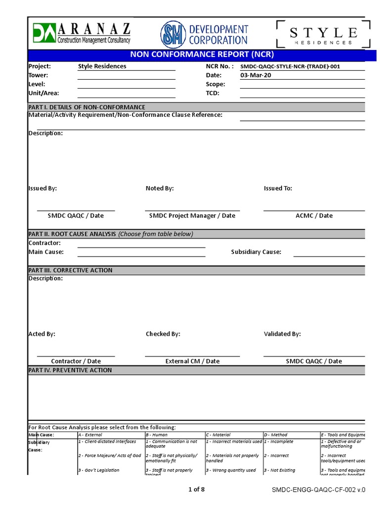 CF-0002 NCR Form | PDF | Computing | Business