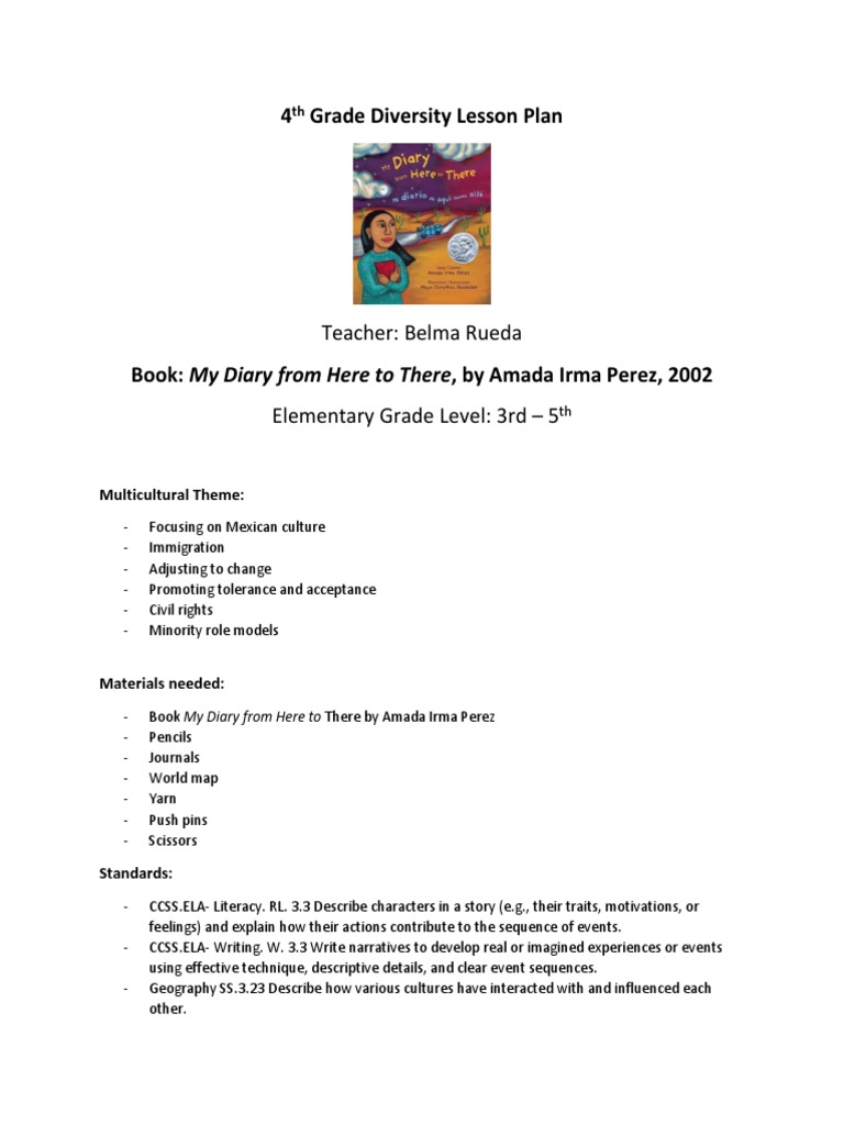 Diversity Lesson Plan | PDF | Narrative | Multiculturalism
