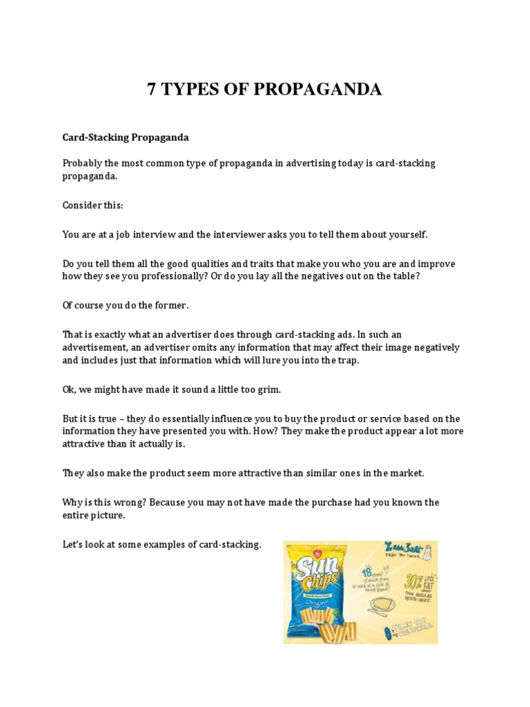 7 Types of Propaganda | PDF | Propaganda | Advertising