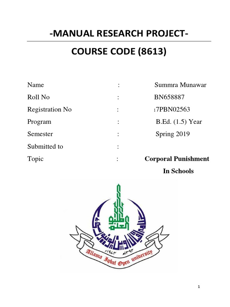 Corporal Punishment in School | PDF | Corporal Punishment In The Home ...