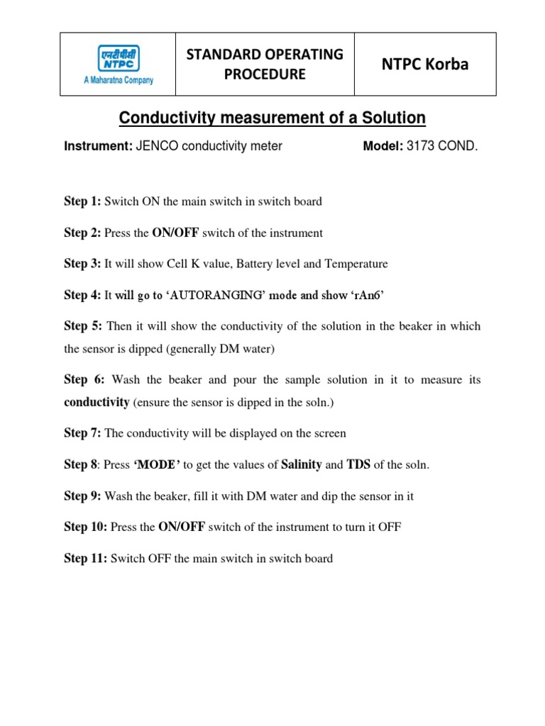 SOP of INSTRUMENTS REV | PDF | Calibration | Absorbance