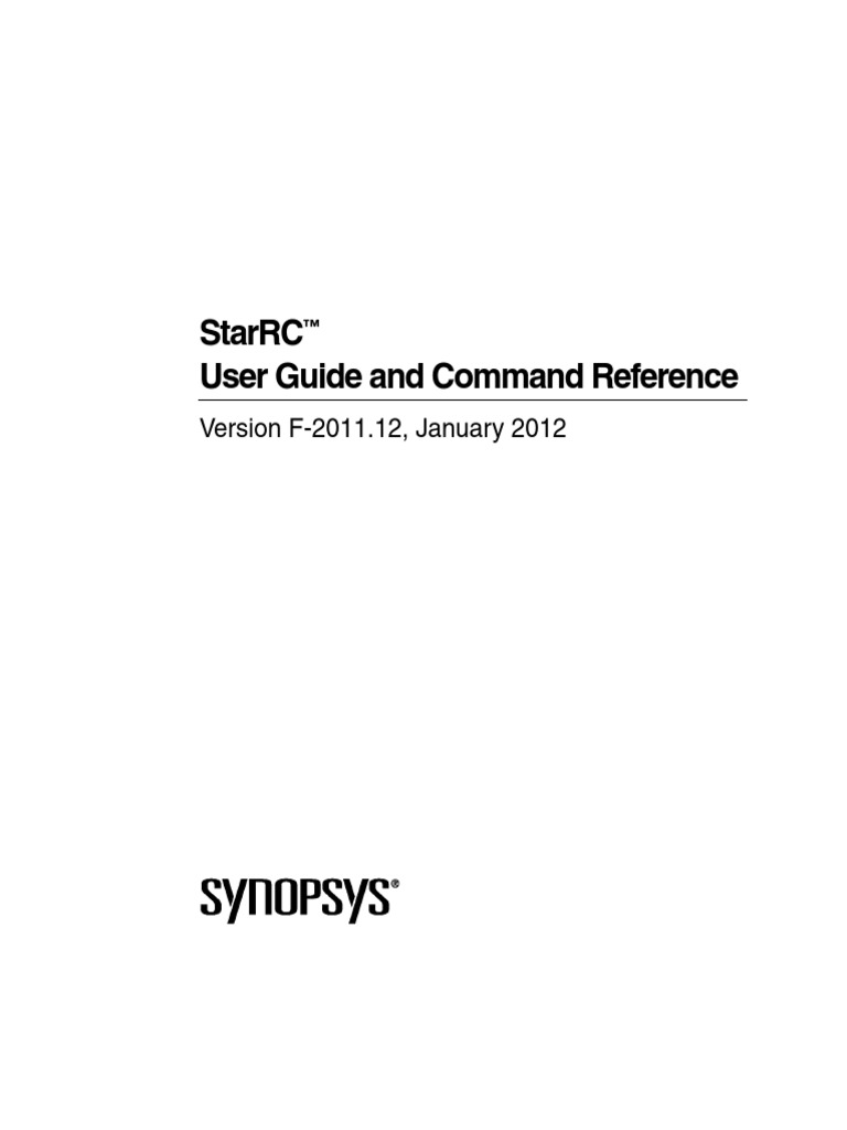 StarRC Userguide | PDF | Copyright | Electronic Engineering