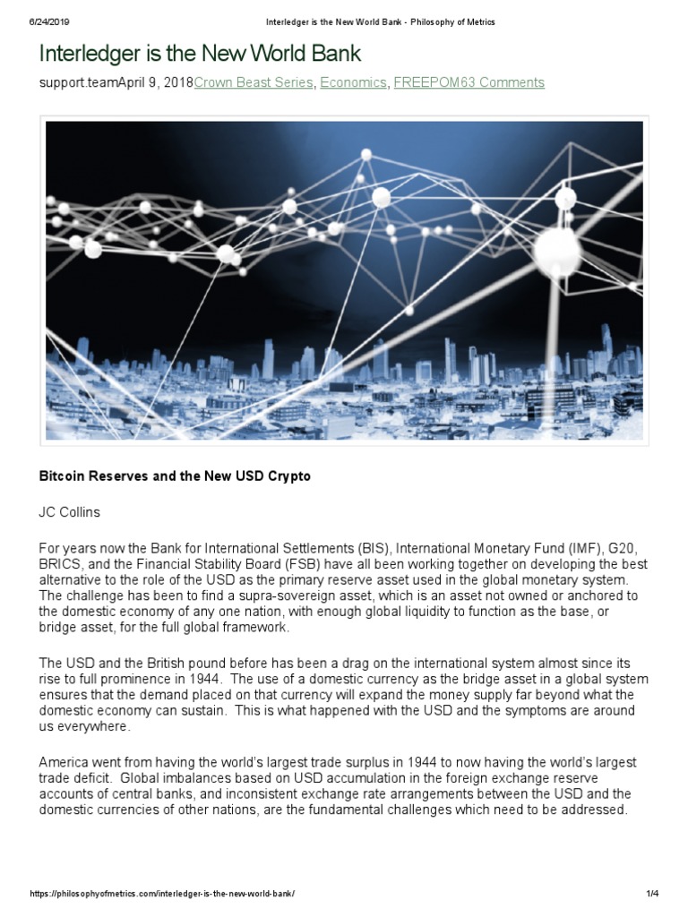 Interledger Is The New World Bank - Philosophy of Metrics | PDF ...