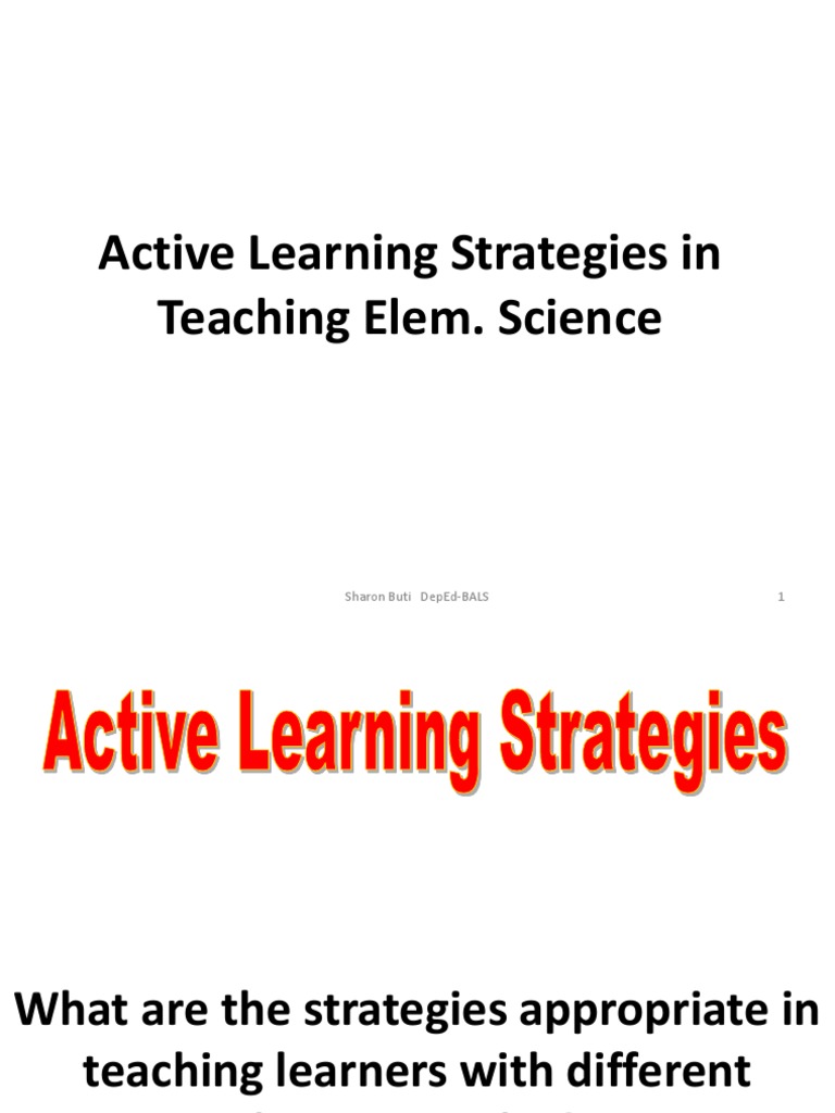Active Learning Strategies - NEW | PDF | Brainstorming | Project Based ...