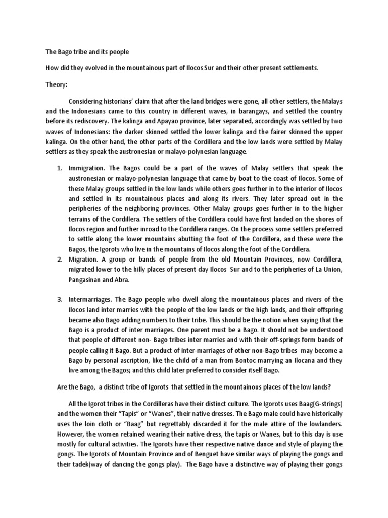 Bago Tribe | PDF | Ethnic Groups | Luzon
