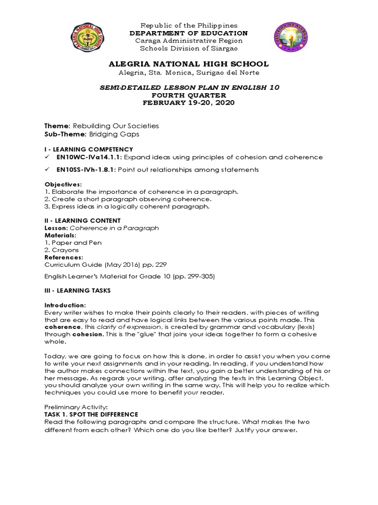 G10 Lesson Plan 8 | PDF