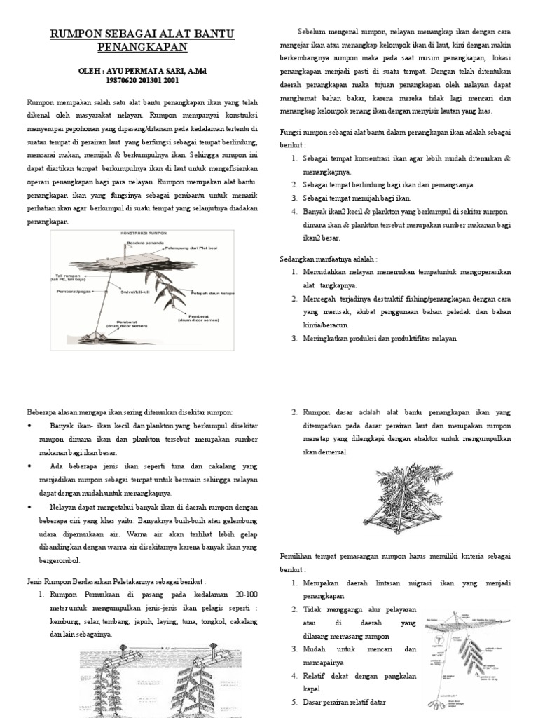 Rumpon Sebagai Alat Bantu Penangkapan. | PDF