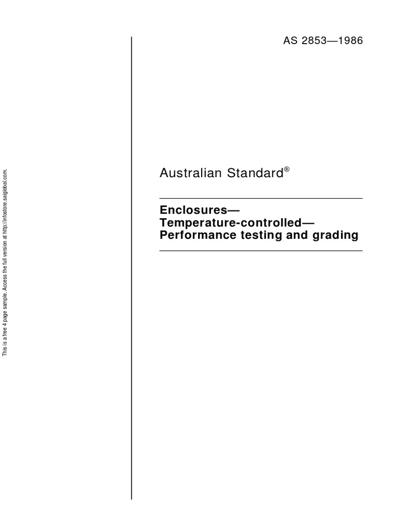 As 2853 1986 Enclosures Temperature Controlled Performance Testing and ...